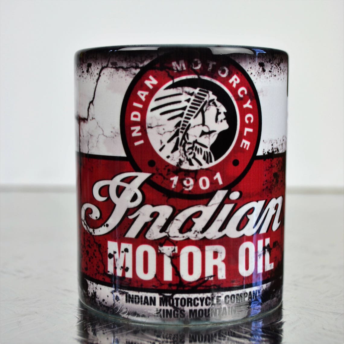 Set of Two Indian Motor Oil Inspired Mugs Ideal Gift / Motorcycle Car ...