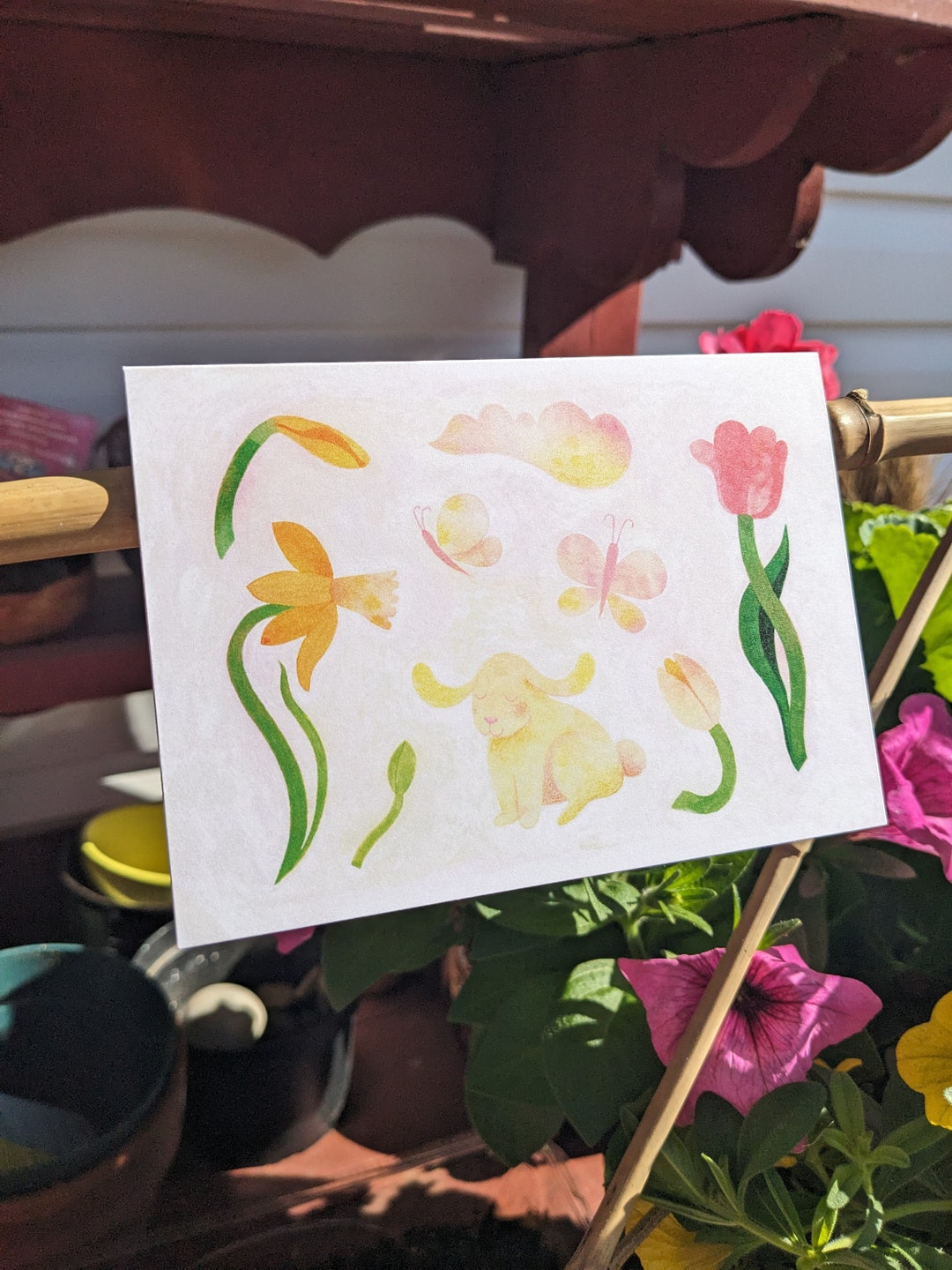 Spring Vibes ~ Blank Illustrated Card - Etsy
