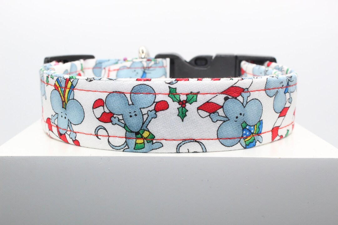 Christmas Mice Dog Collar, Holiday Dog Collar, Handmade Dog Collar ...