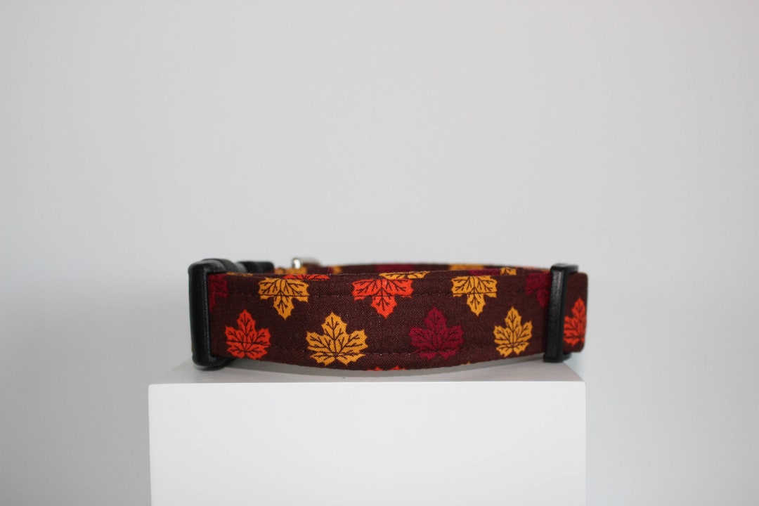 Maple Leaves Dog Collar, Autumn Dog Collar, Fall Dog Collar, Handmade ...