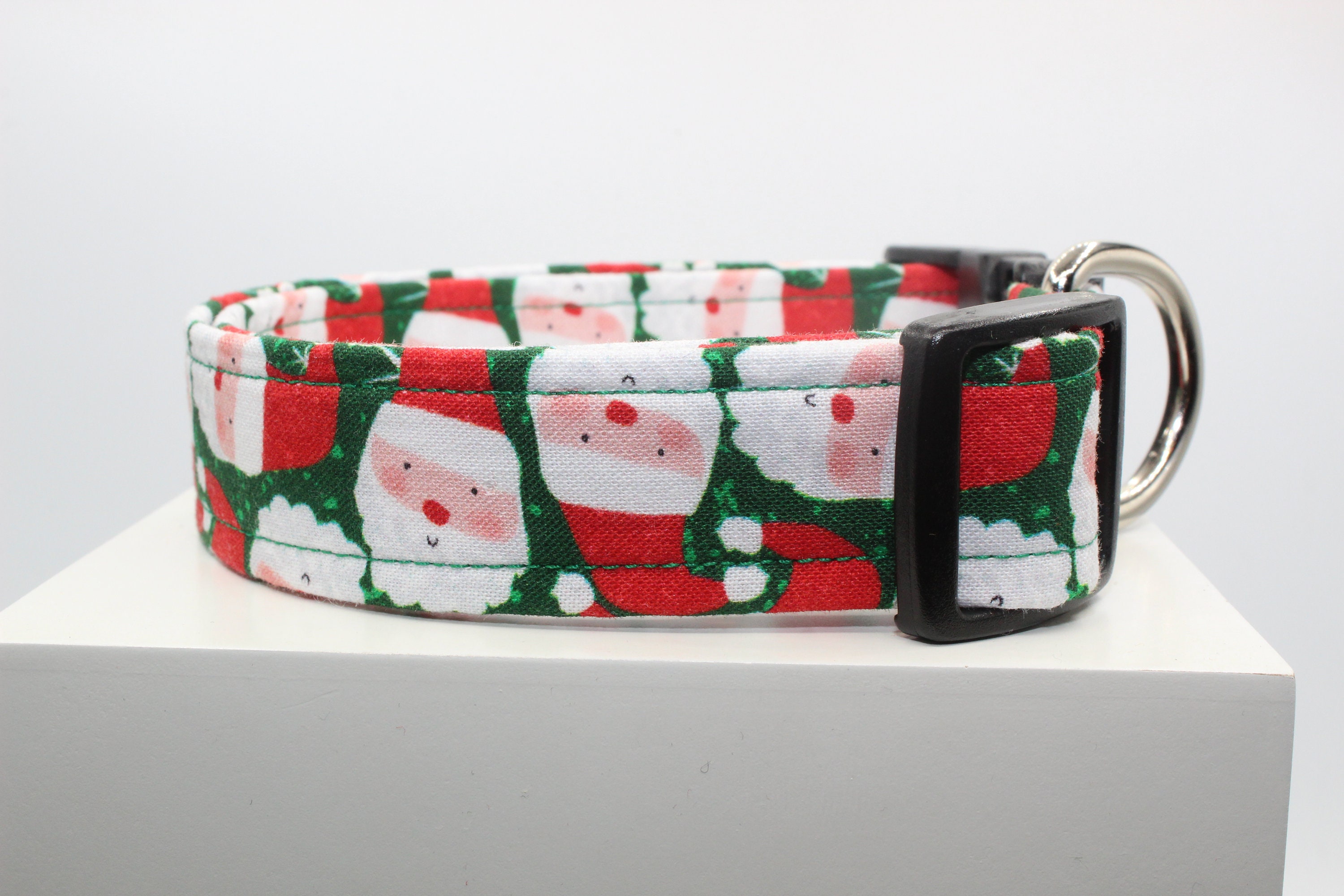 Santa Claus | Handmade Dog Collar, Fabric Dog Collar, Adjustable Dog ...