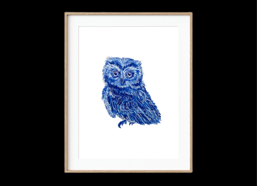 Delft Blue Owl Poster Instant Download Printable Art Digital - Etsy