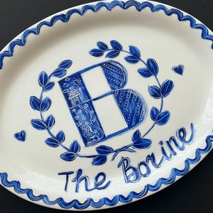 Custom Family Plate, Hand Painted Porcelain, Personalized Initials Gift ...