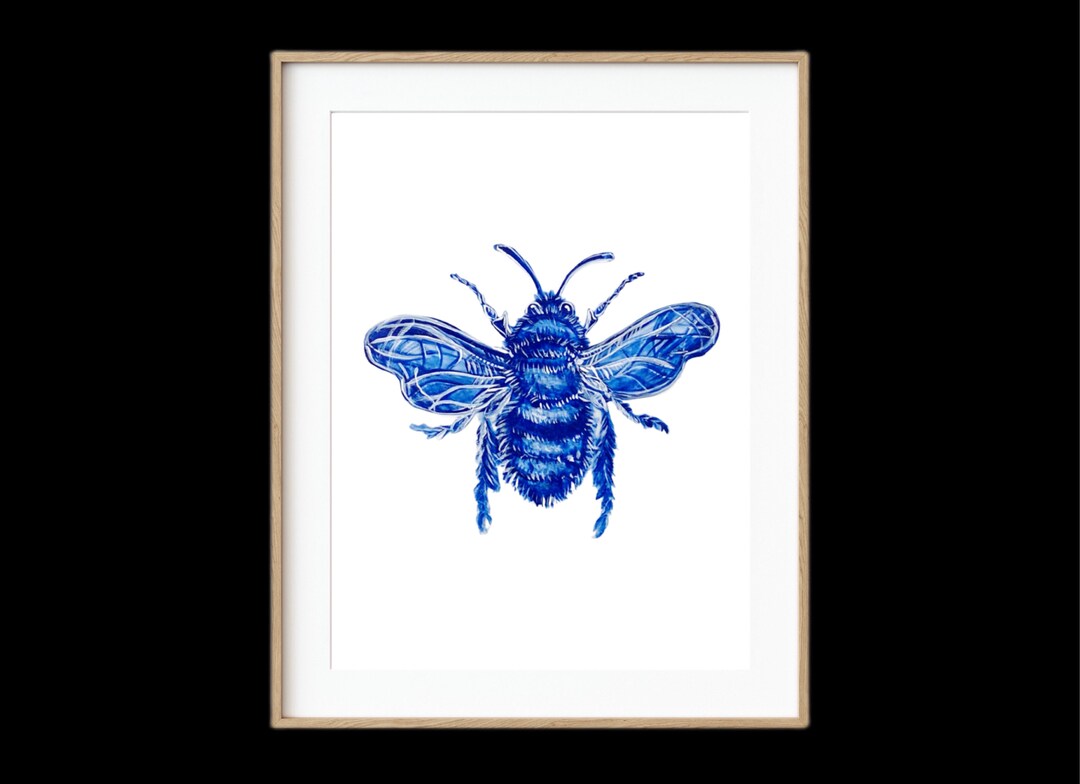 Delft Blue Bumblebee Poster, Instant Download Printable Art, Digital ...