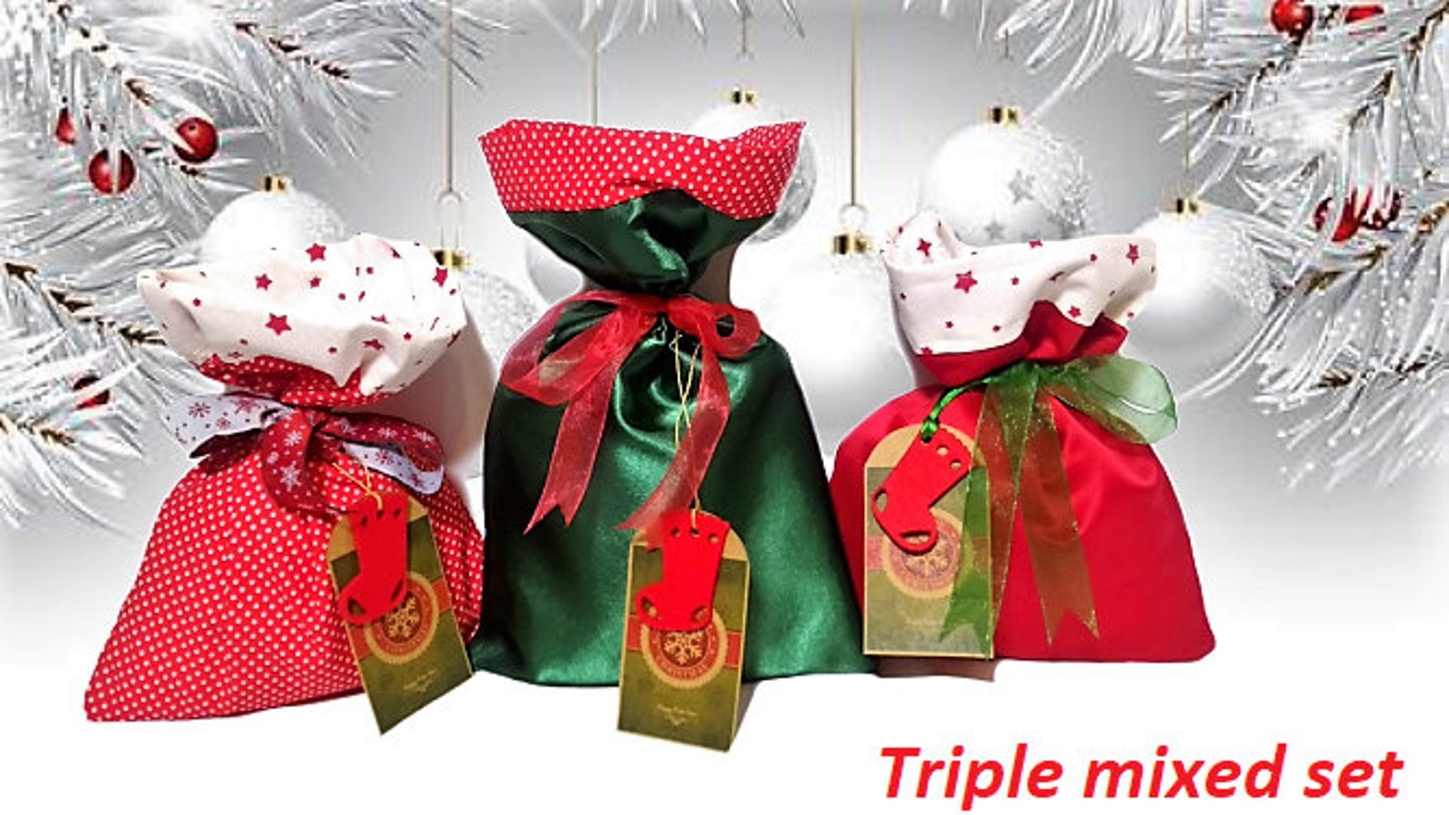 Cloth Gift Bag for Christmas Fabric Gift Bags Drawstring - Etsy