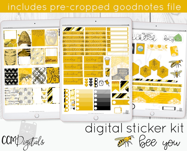 Digital Planner Bee Stickers for Digital Planners and Journals - Etsy