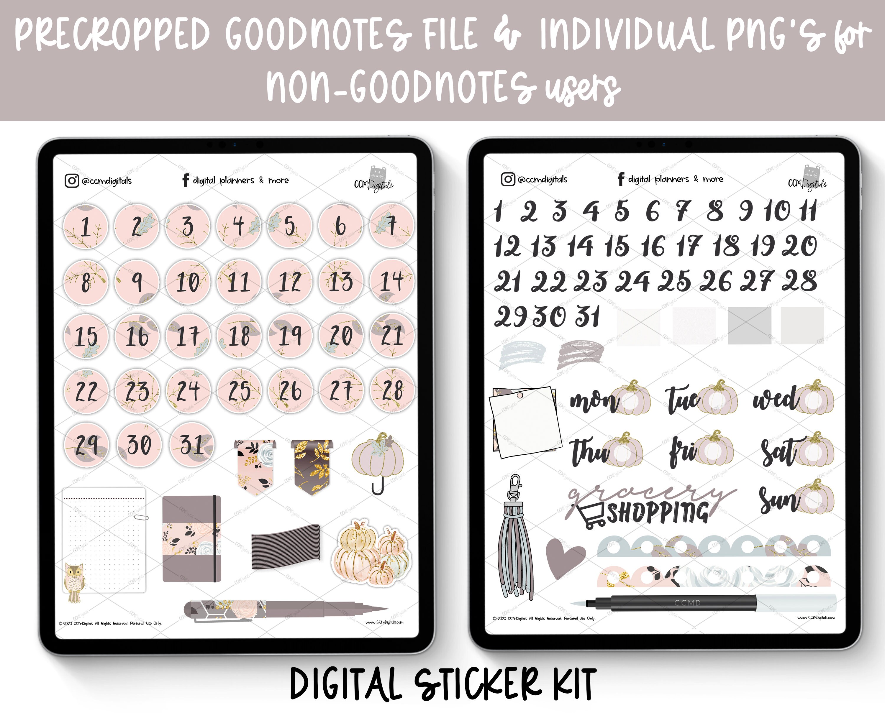 Cute & Cozy Autumn Digital Planner Stickers Goodnotes | Etsy