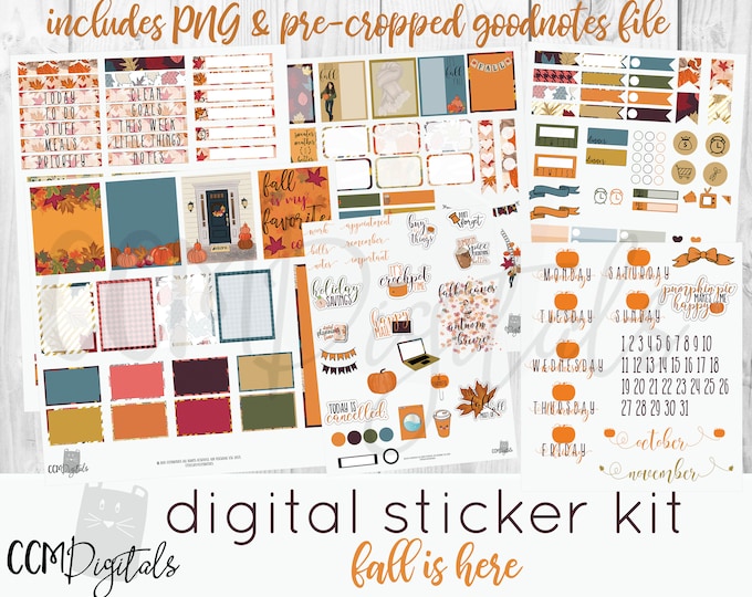 Fall Digital Planner Stickers Digital Stickers Goodnotes iPad Planner ...