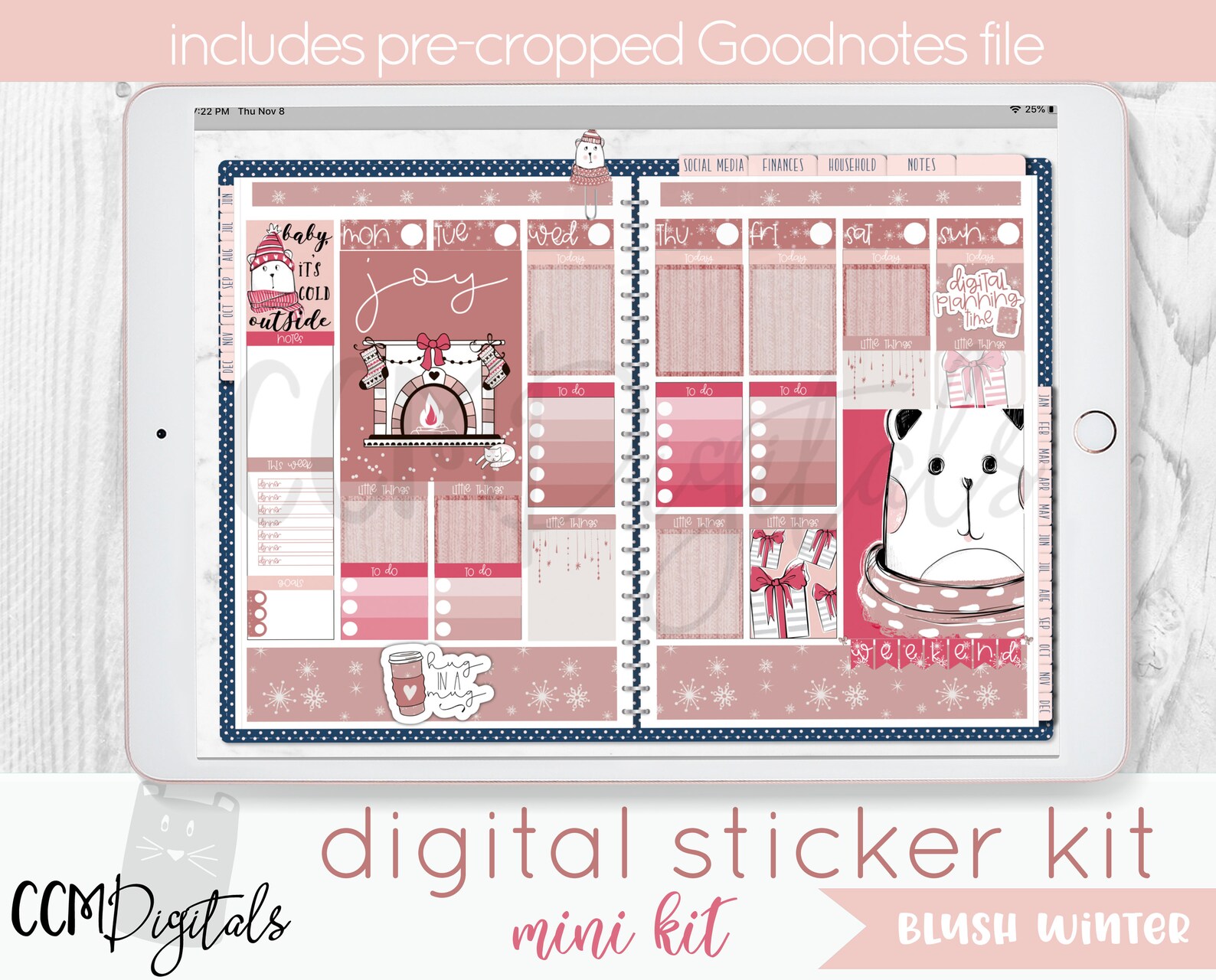 Winter Digital Planner Stickers | Goodnotes Stickers | iPad Digital ...