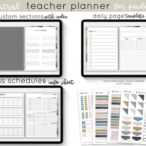 Digital Teacher Planner | Undated Neutral Teacher Digital Planner for ...