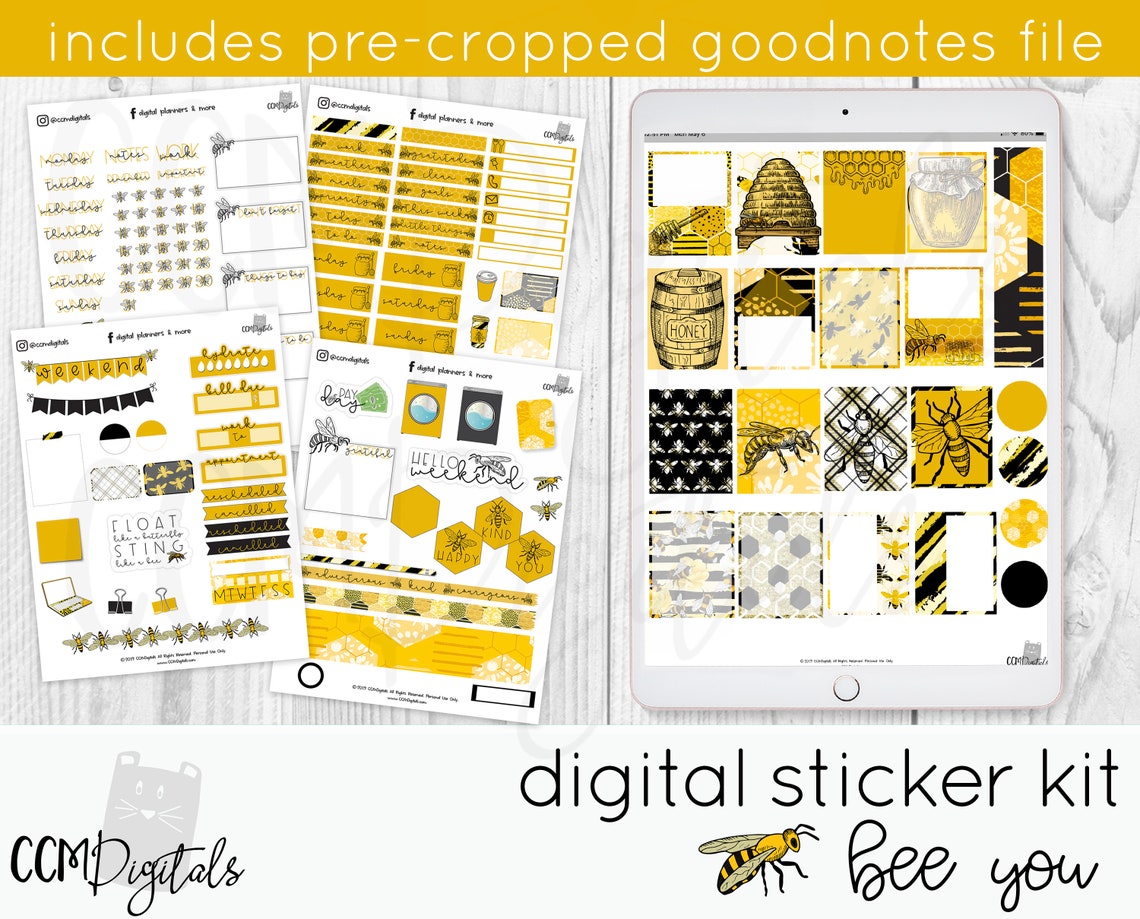 Digital Planner Bee Stickers for Digital Planners and Journals - Etsy