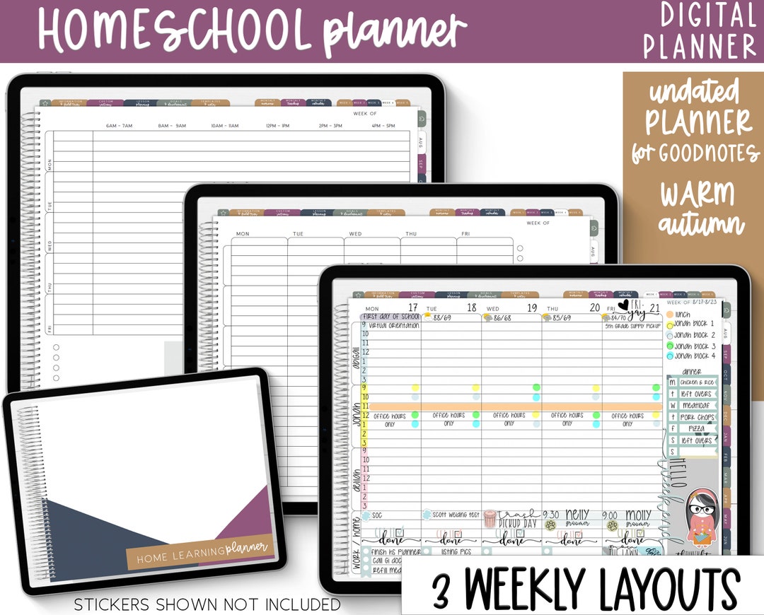 Digital Homeschool or Virtual Learning Planner | Undated Digital ...