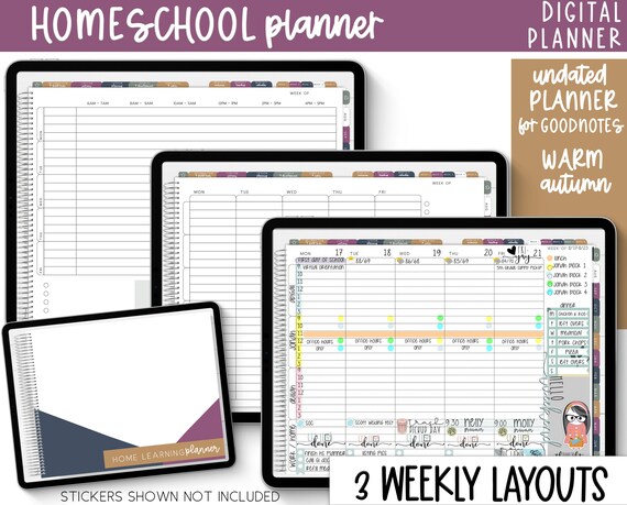 Digital Homeschool or Virtual Learning Planner Undated - Etsy