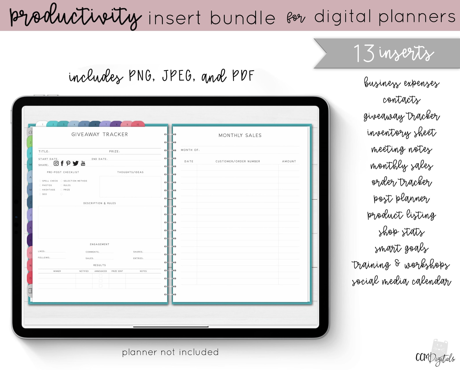 Productivity Digital Planner Inserts for Digital Planners and | Etsy