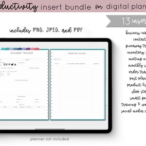 Productivity Digital Planner Inserts for Digital Planners and Journals ...