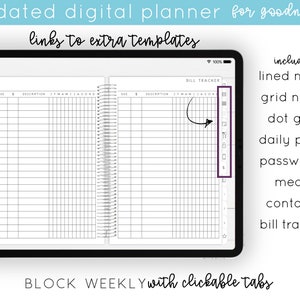 Landscape Undated Minimalist Digital Planner for Goodnotes ...