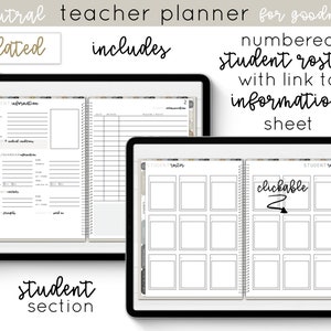 Digital Teacher Planner | Undated Neutral Teacher Digital Planner for ...