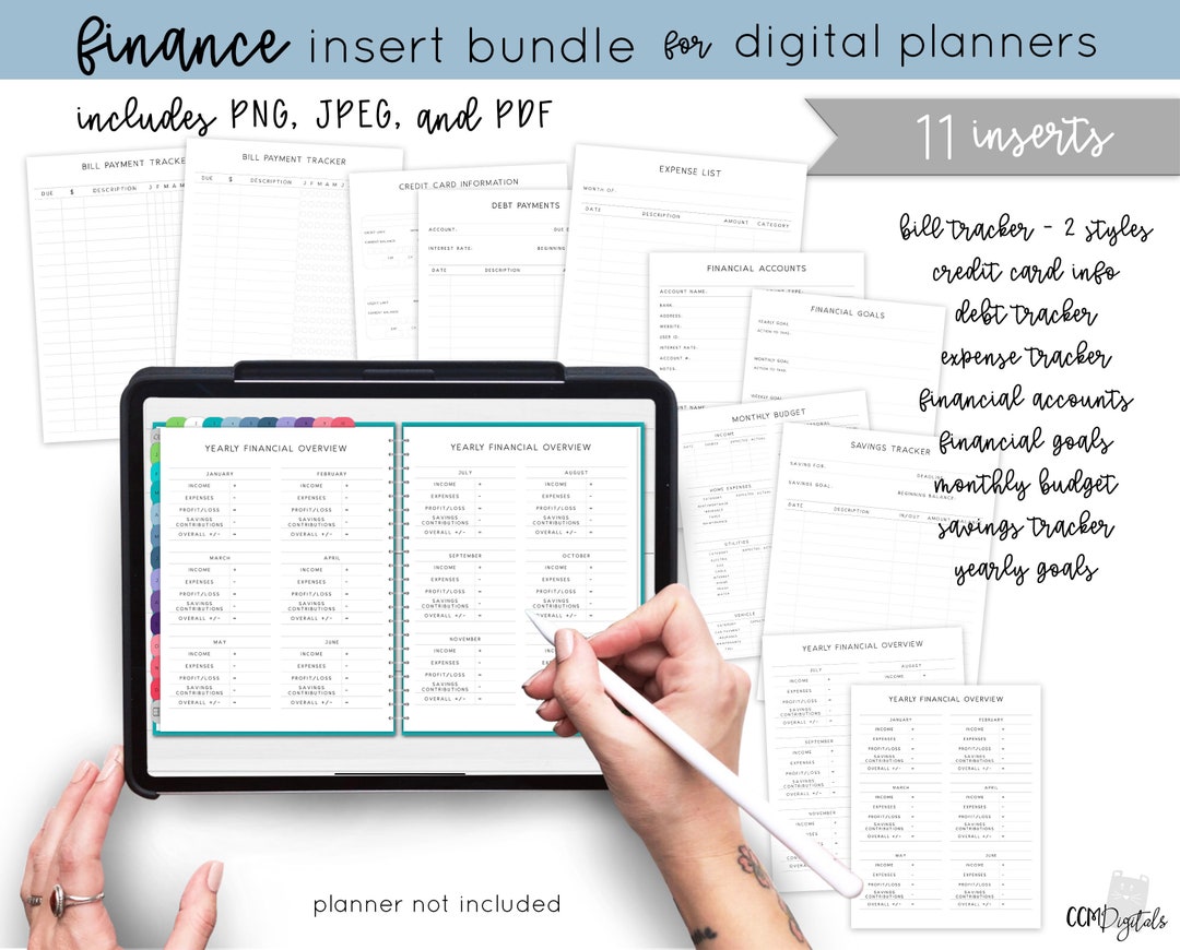 Finance Digital Planner Inserts for Digital Planner or Digital Journal ...