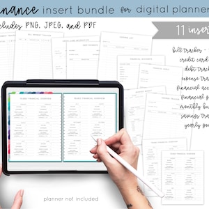 Finance Digital Planner Inserts for Digital Planner or Digital Journal ...