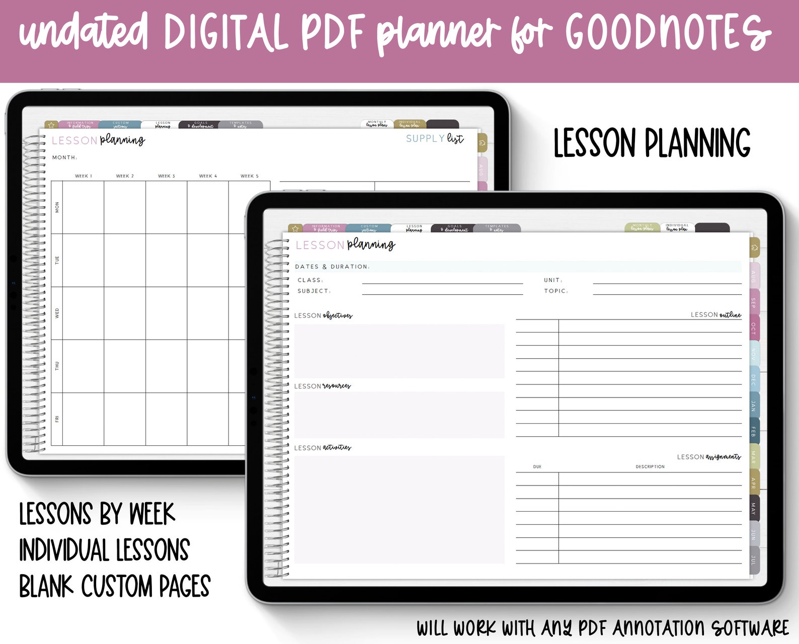Digital Homeschool or Virtual Learning Planner Undated | Etsy