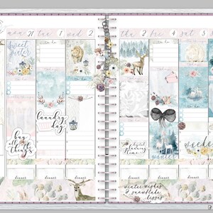 January 2019 Digital Planner Stickers | A Snowy Winter Digital Sticker ...