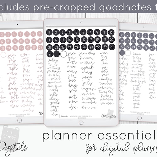 Days and Months Digital Planner Stickers Goodnotes | Etsy