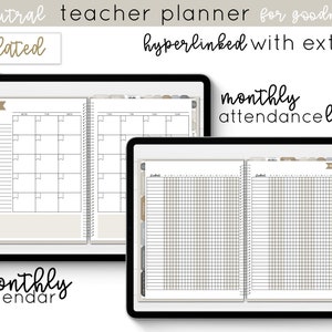 Digital Teacher Planner | Undated Neutral Teacher Digital Planner for ...