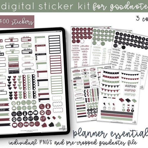 Digital Planner Dates Days Months Stickers Goodnotes - Etsy