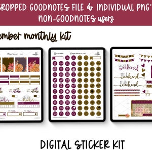 November 2020 Digital Planner Stickers | Monthly Sticker Kit With Fall ...