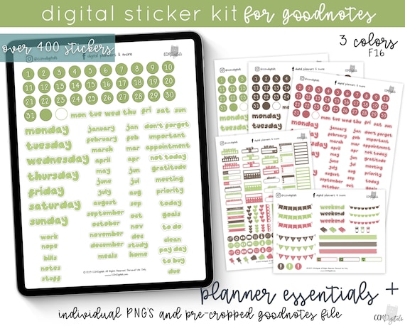 Digital Planner Dates Days Months Stickers Goodnotes | Etsy