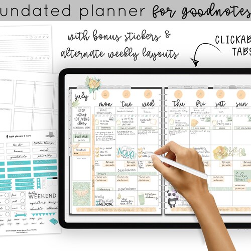 Landscape Undated Neutral Minimalist Digital Planner for - Etsy