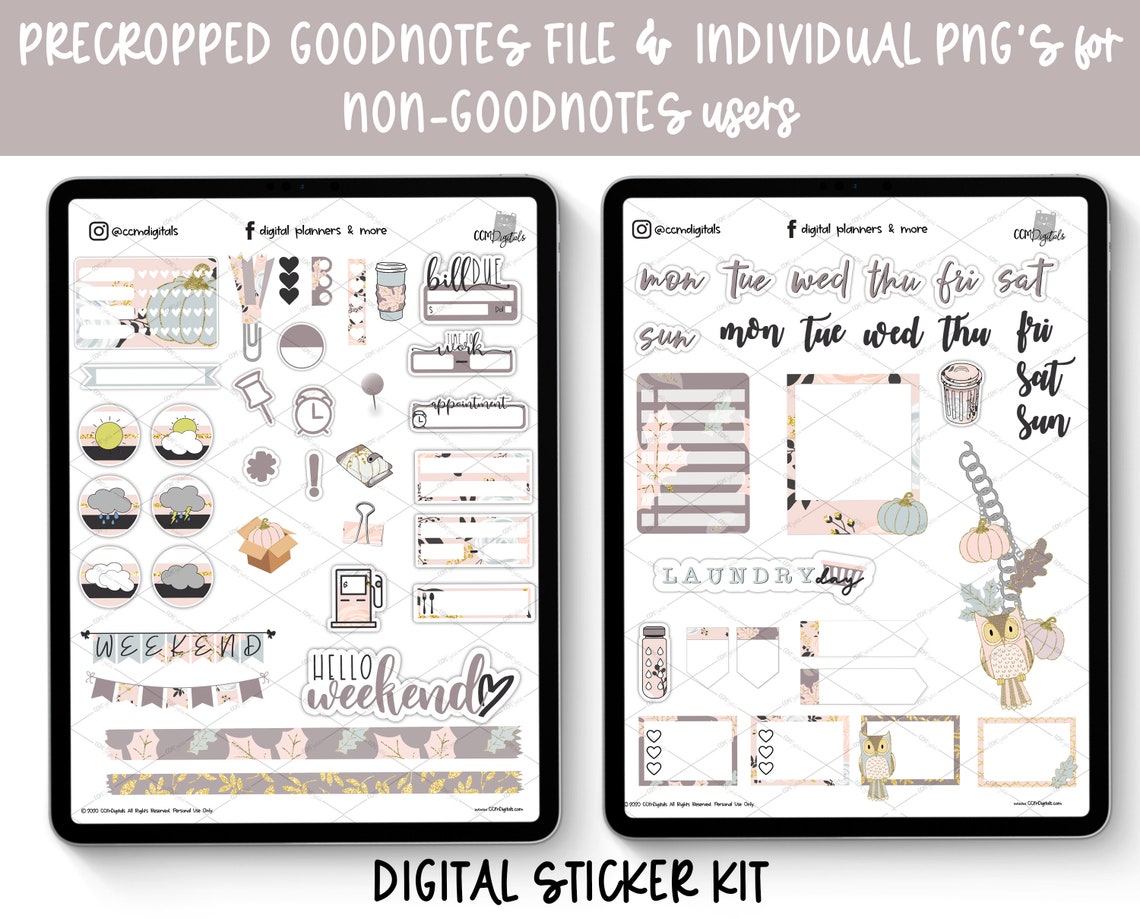 Cute & Cozy Autumn Digital Planner Stickers Goodnotes | Etsy