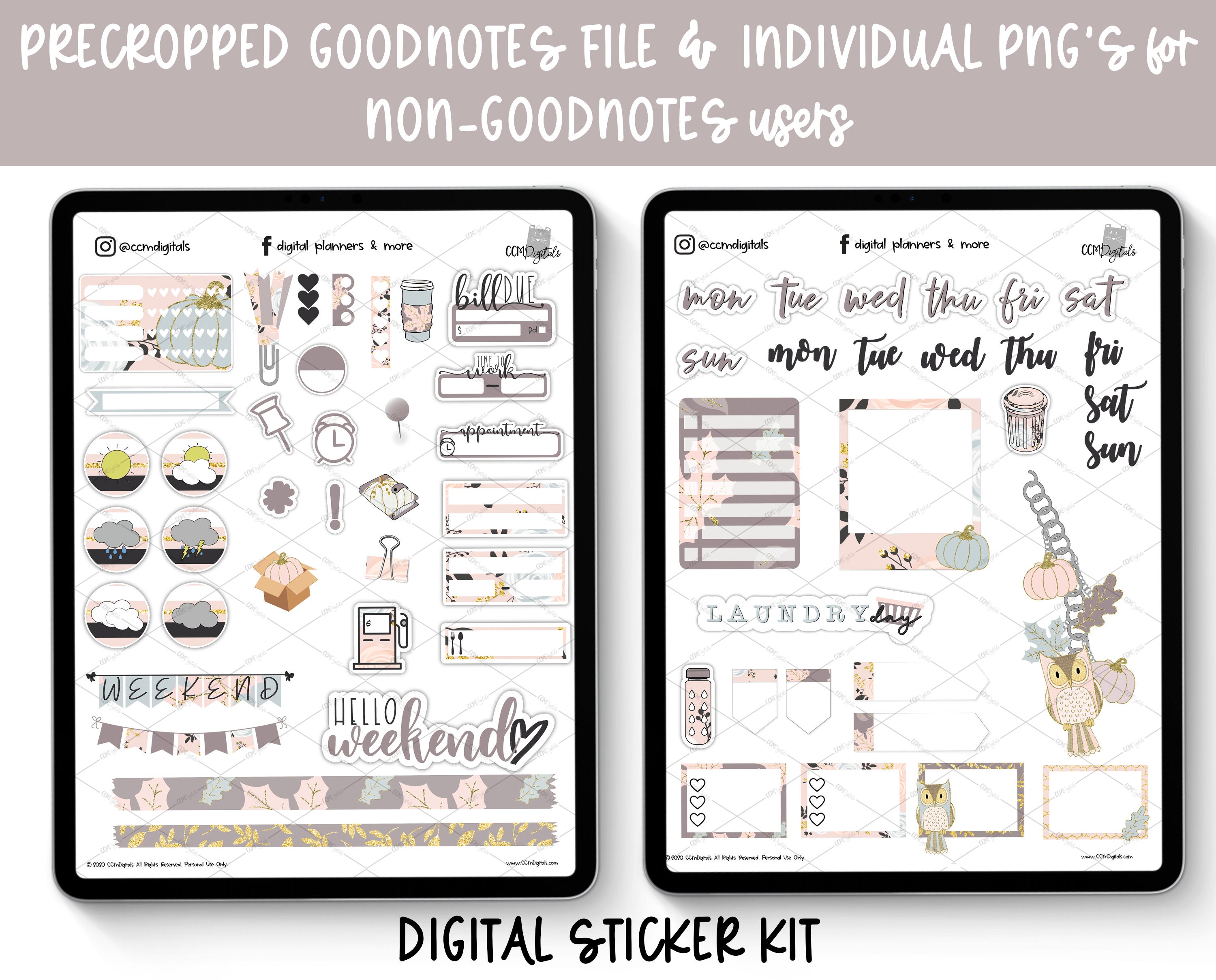 Cute & Cozy Autumn Digital Planner Stickers Goodnotes | Etsy