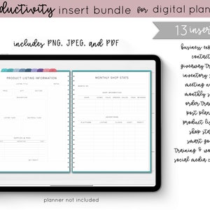 Productivity Digital Planner Inserts for Digital Planners and Journals ...