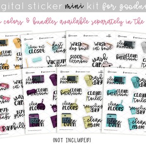 Digital Planner Stickers - Chores Mini Kit | PNG Stickers for Goodnotes ...