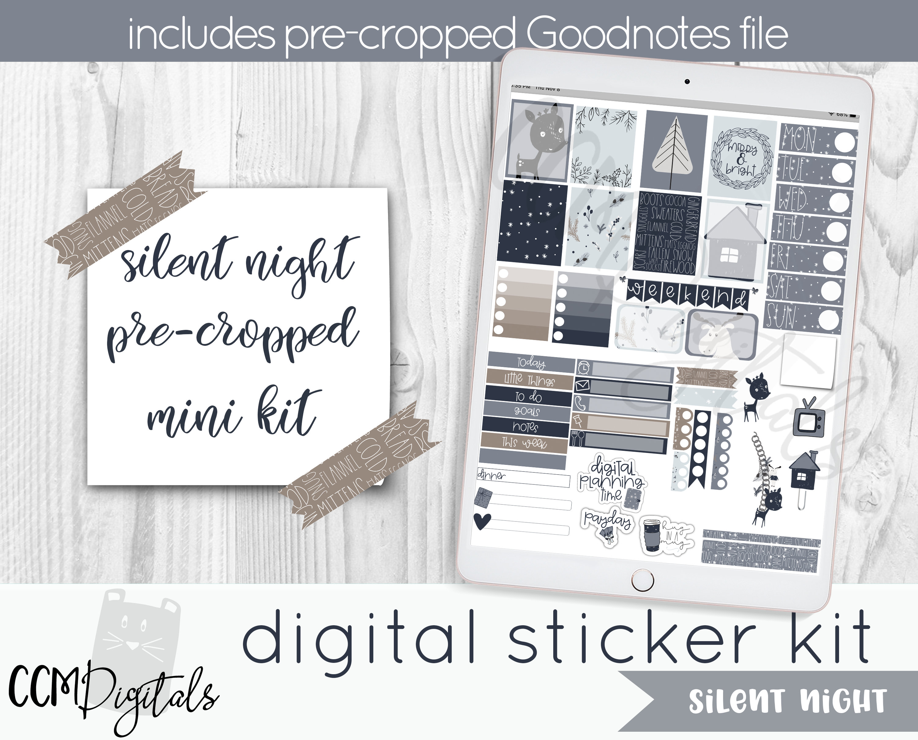 Winter Digital Planner Stickers Goodnotes Stickers Ipad | Etsy