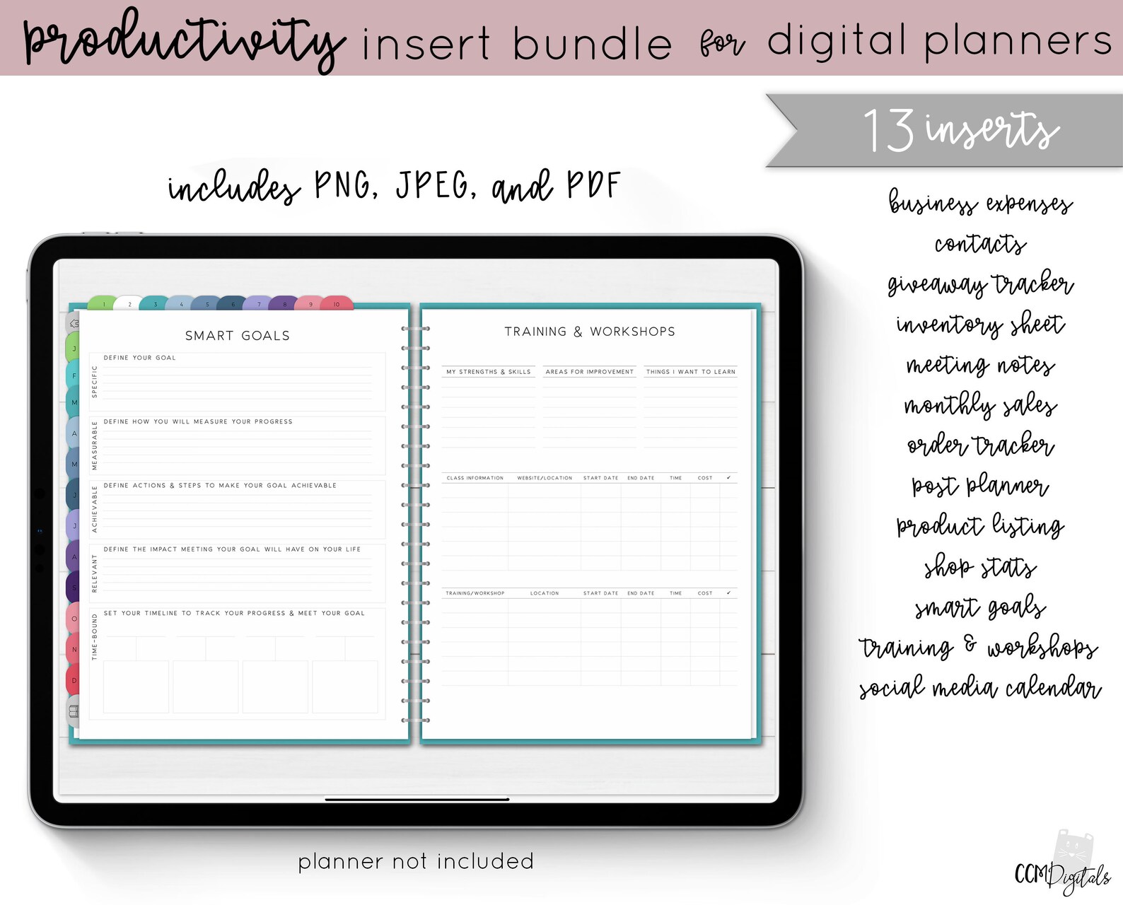 Productivity Digital Planner Inserts for Digital Planners and | Etsy