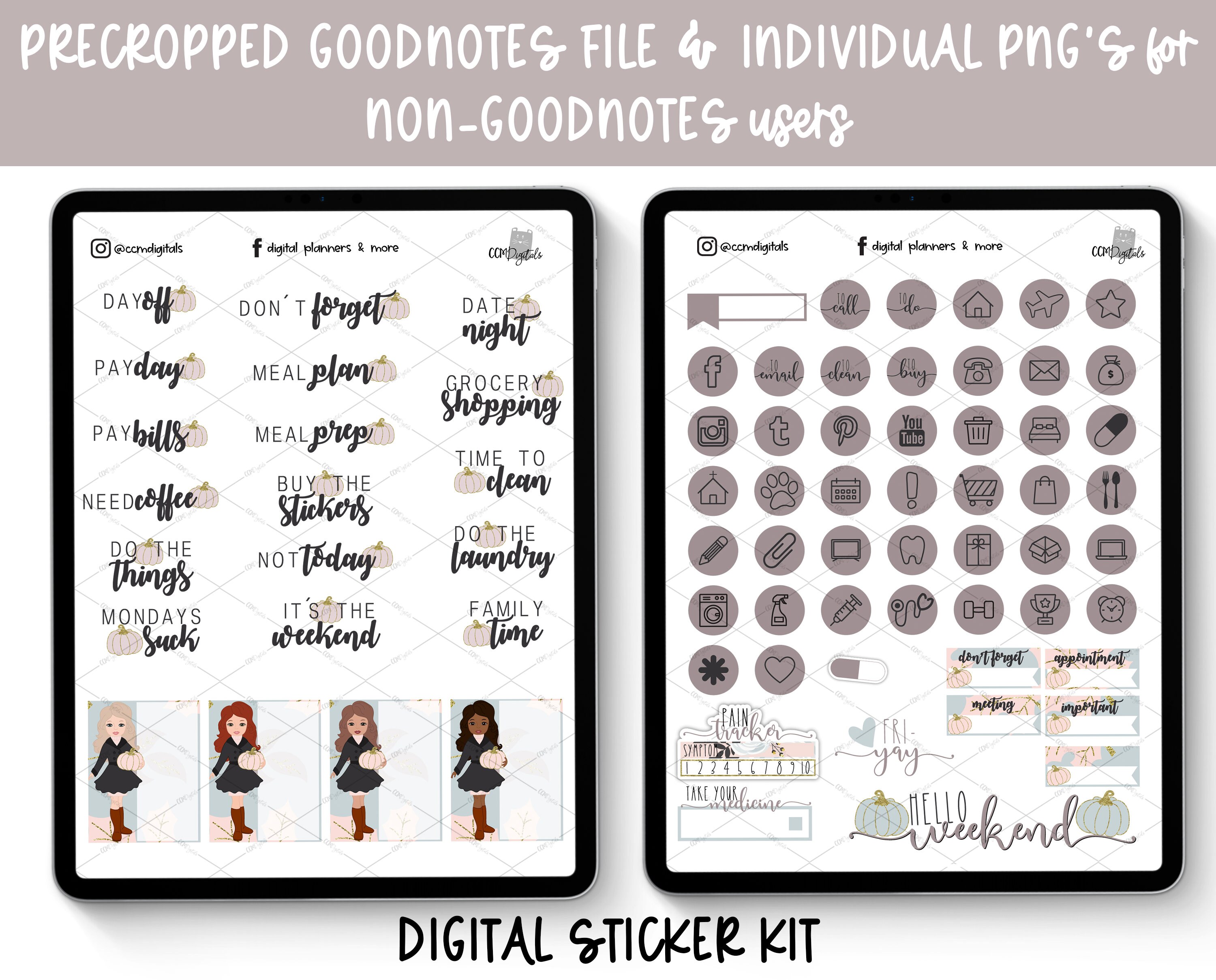 Cute & Cozy Autumn Digital Planner Stickers Goodnotes | Etsy