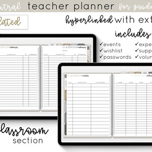 Digital Teacher Planner | Undated Neutral Teacher Digital Planner for ...