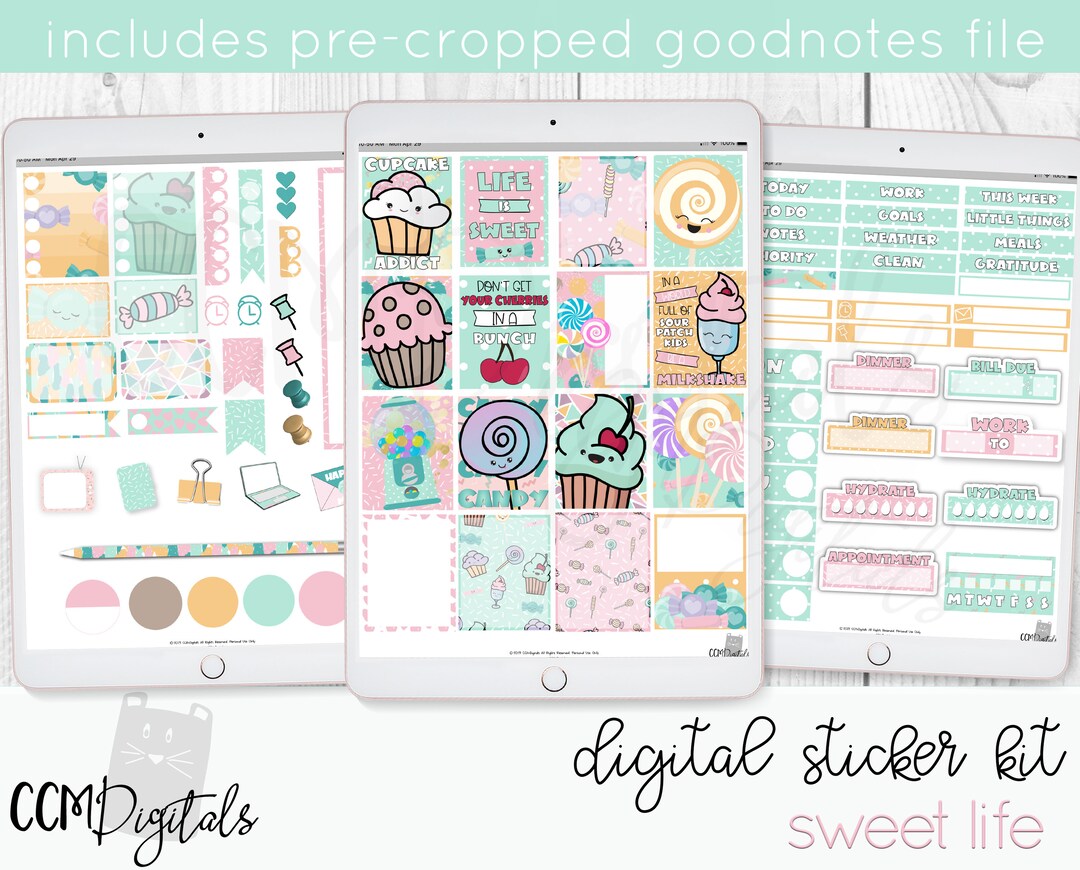 Sweet Life Digital Planner Stickers | Dessert Themed Cupcake Stickers ...