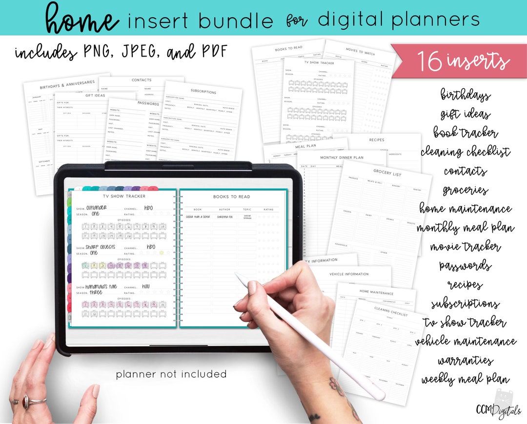 Home Digital Planner Insert Bundle for Digital Planners or Journals ...