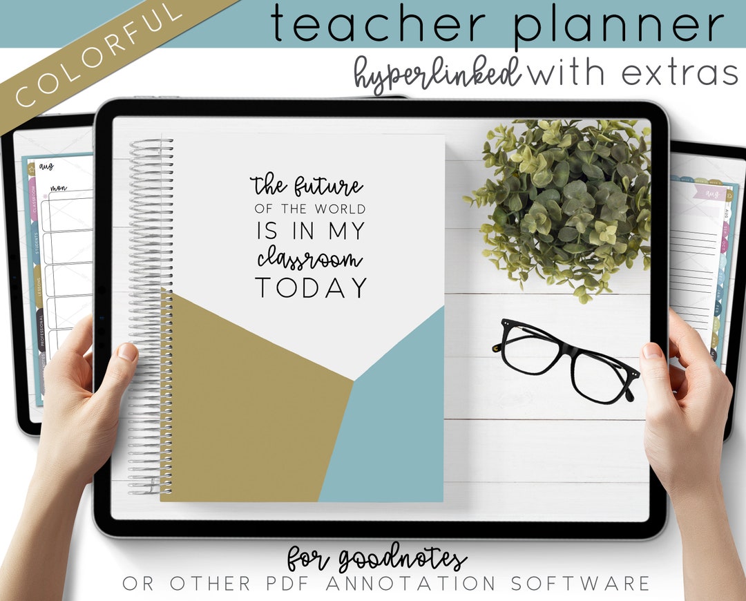 Digital Teacher Planner |undated Colorful Teacher Digital Planner for ...