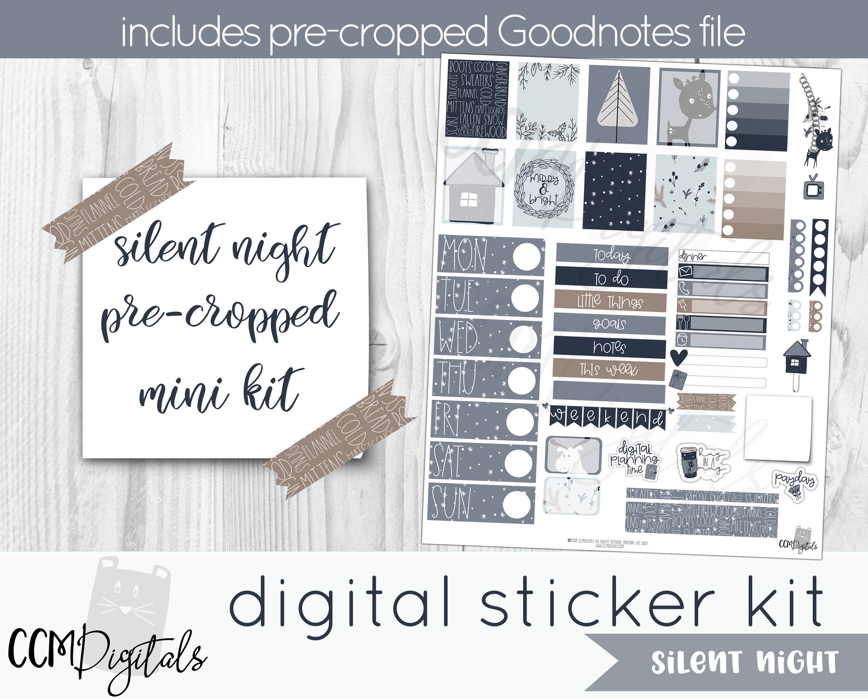 Winter Digital Planner Stickers Goodnotes Stickers Ipad | Etsy