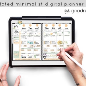 Landscape Undated Neutral Minimalist Digital Planner for Goodnotes ...