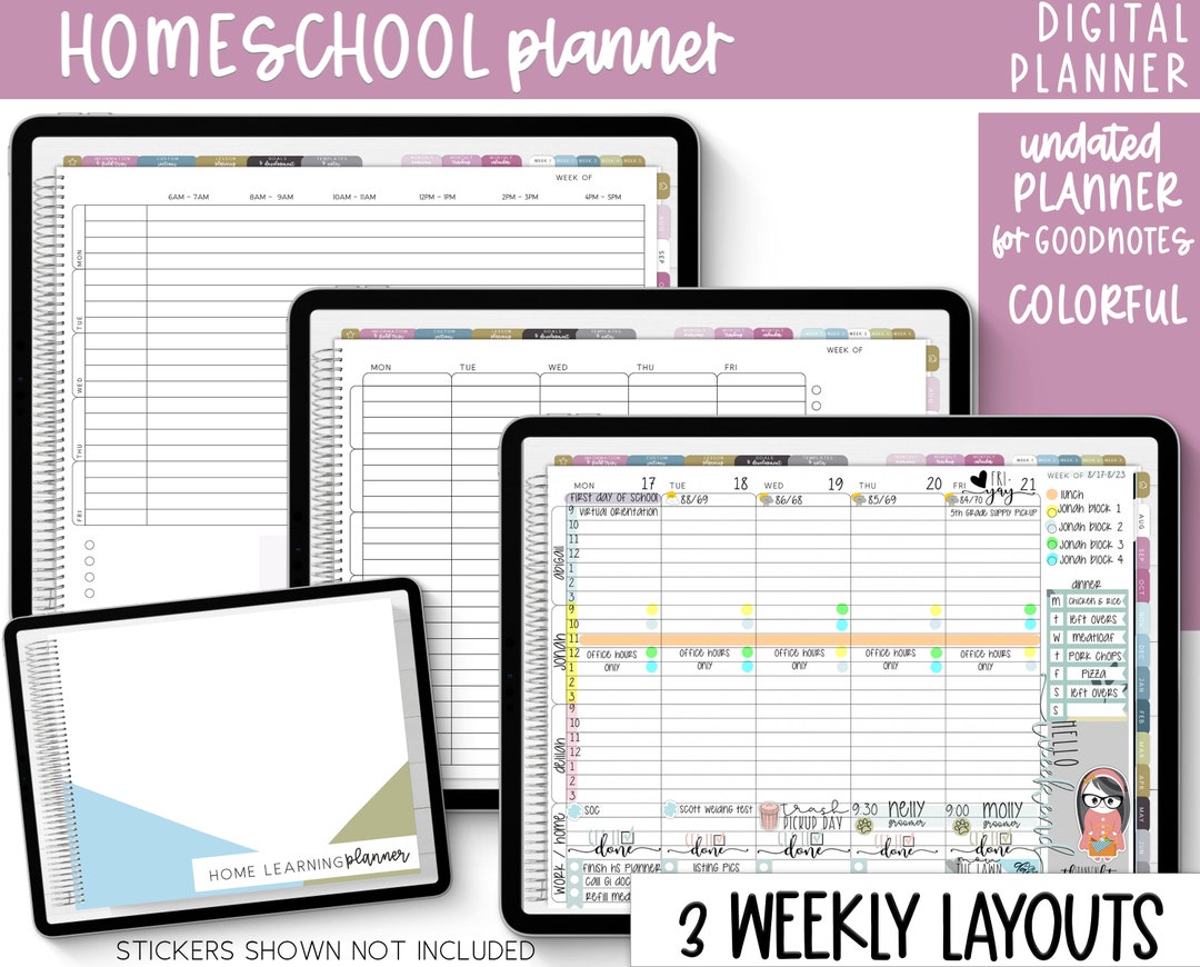 Digital Homeschool or Virtual Learning Planner | Undated Digital ...