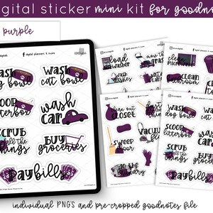 Digital Planner Stickers - Chores Mini Kit | PNG Stickers for Goodnotes ...