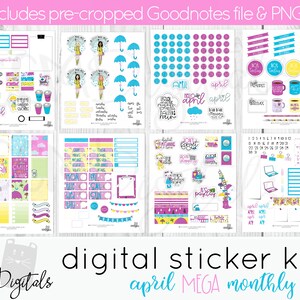 April 2019 Digital Planner Stickers for Digital Planning | Colorful ...