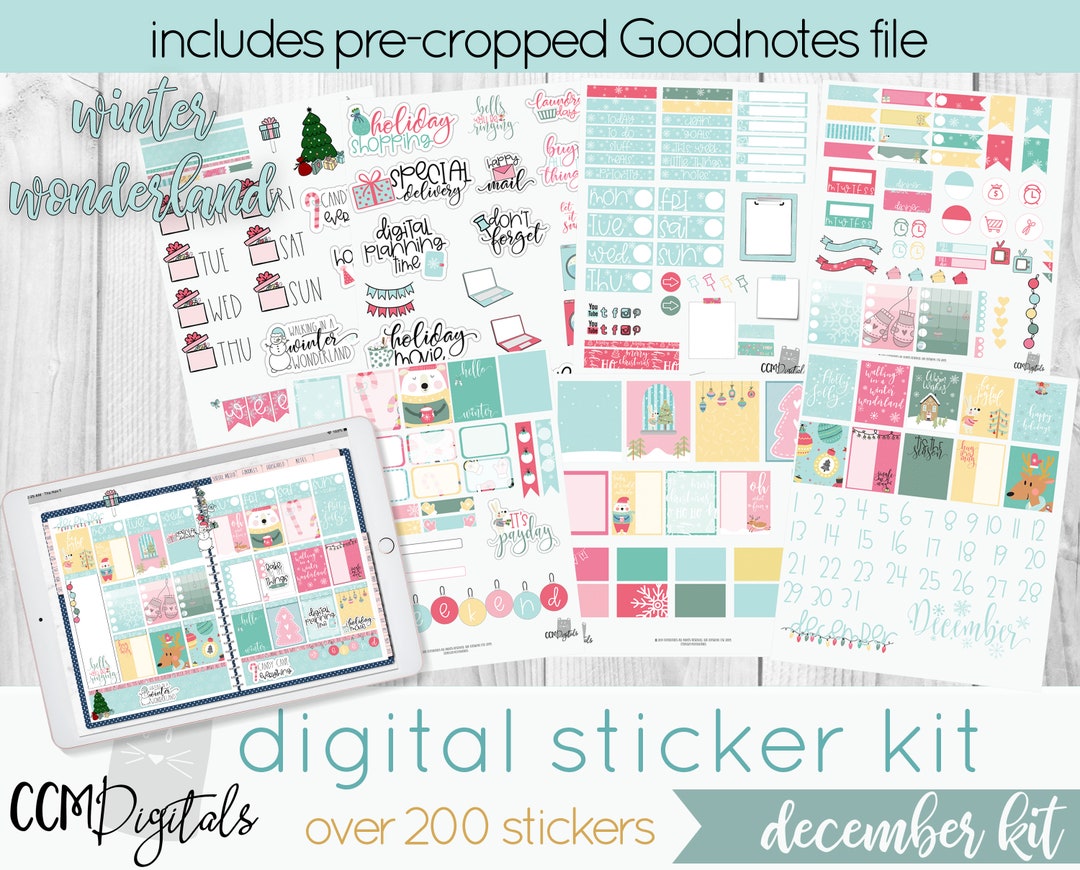 Dec 2018 Digital Planner Stickers | Fun and Playful Wintertime Digital ...