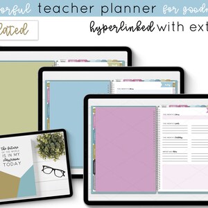 Digital Teacher Planner |undated Colorful Teacher Digital Planner for ...