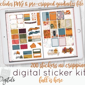 Fall Digital Planner Stickers Digital Stickers Goodnotes iPad Planner ...